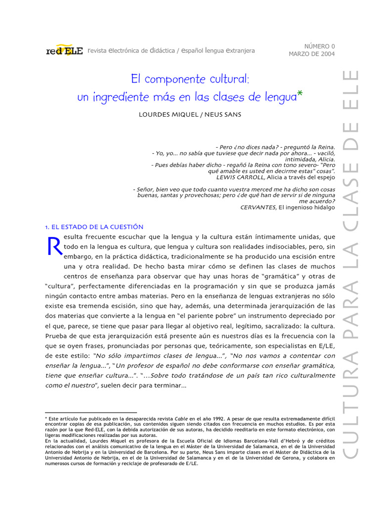 El Componente Cultural | PDF | Lengua española | España