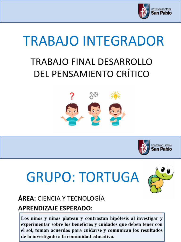 Trabajo Integrador | PDF | Pensamiento | Pensamiento crítico