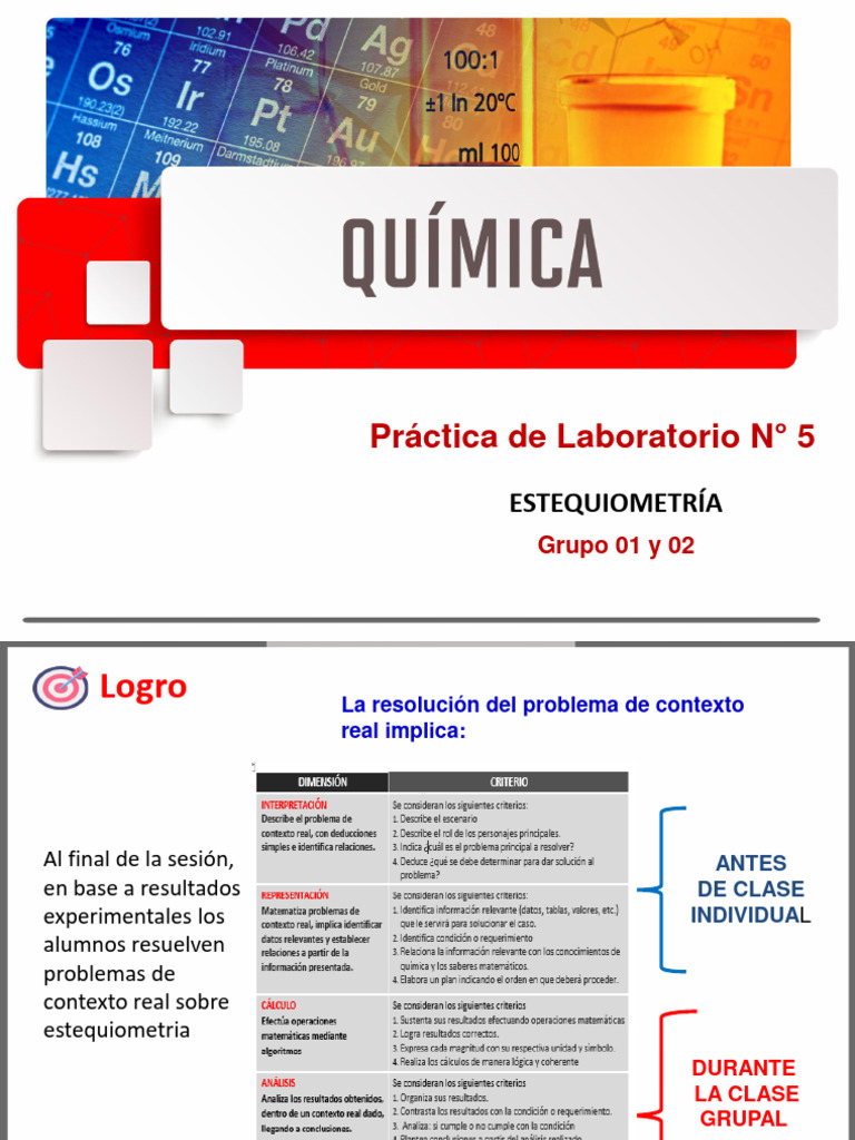 CE83 Lab04 Estequiometria 2024-1 PDF | PDF