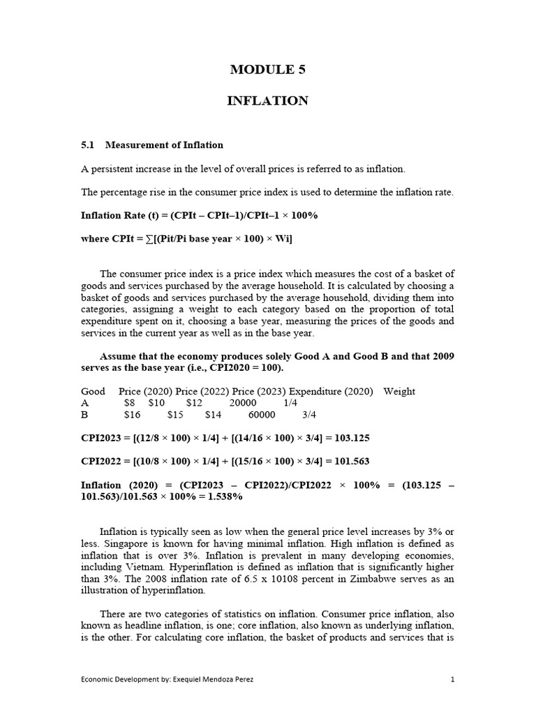 MODULE 5 INFLATION | PDF | Inflation | Deflation