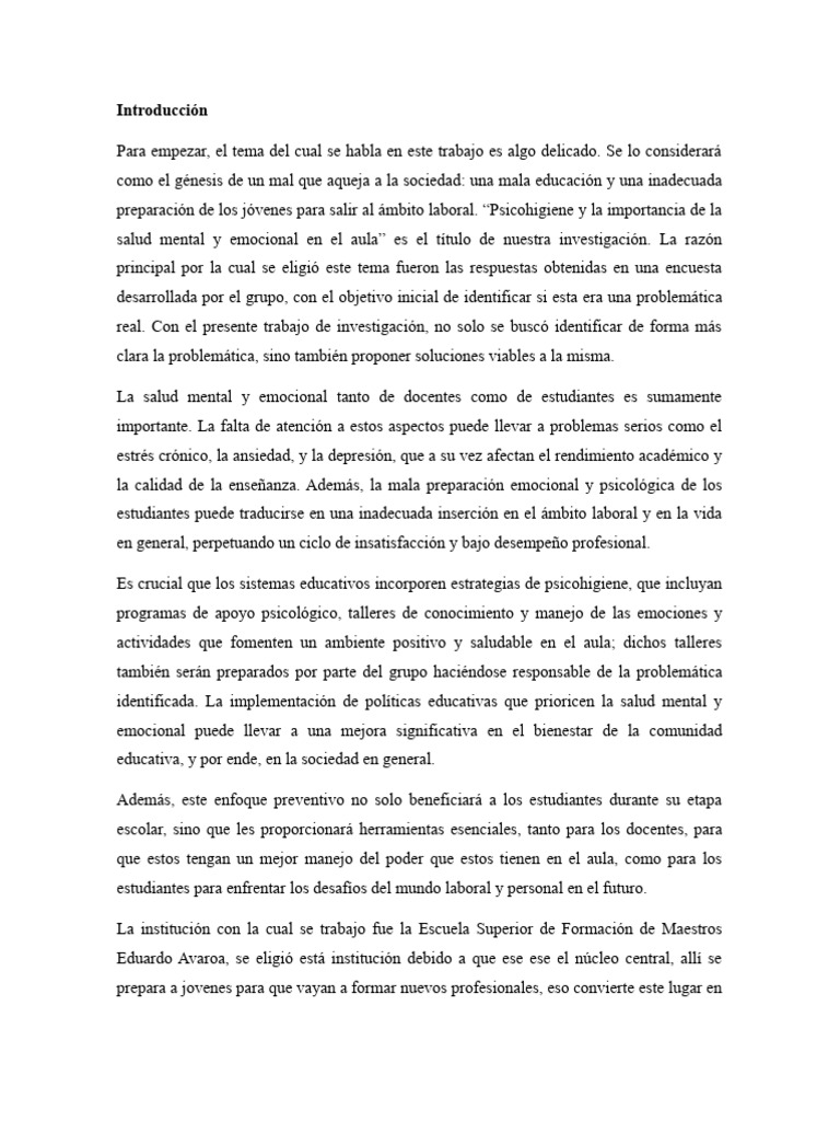 introducción | PDF | Las emociones | Salud mental