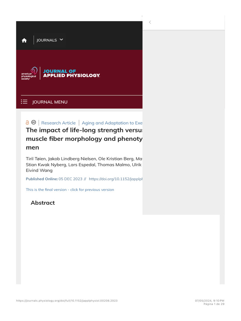The Impact of Life-Long Strength Versus Endurance Training On Muscle ...