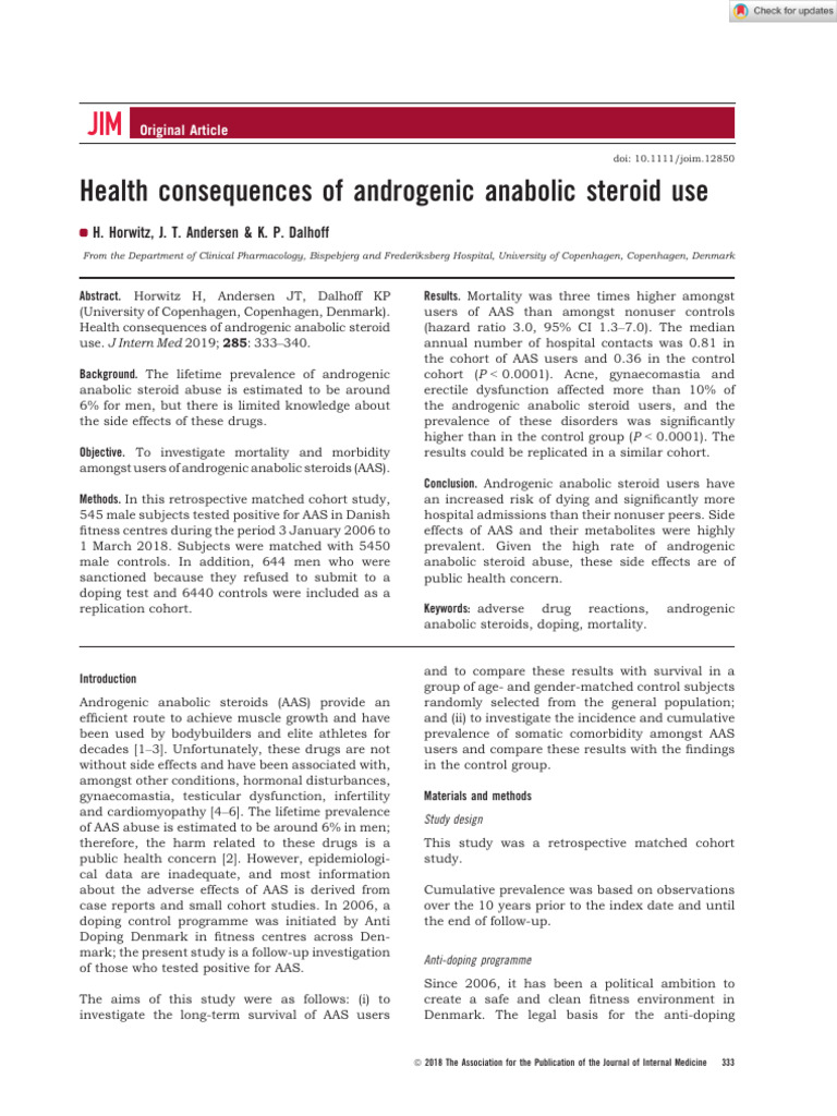 Health Risks of Anabolic Steroid Use | PDF | Andrology | Medicine