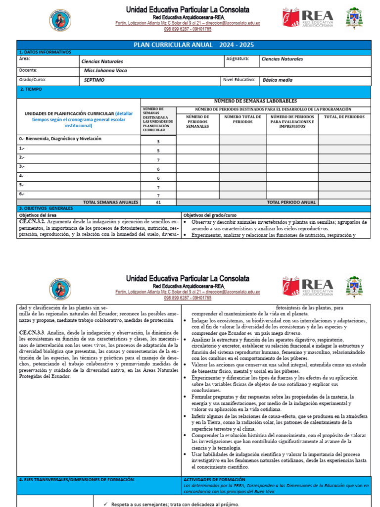 Pca-Rea 2024 - 2025 CCNN 7mo | PDF | Clima | Importar