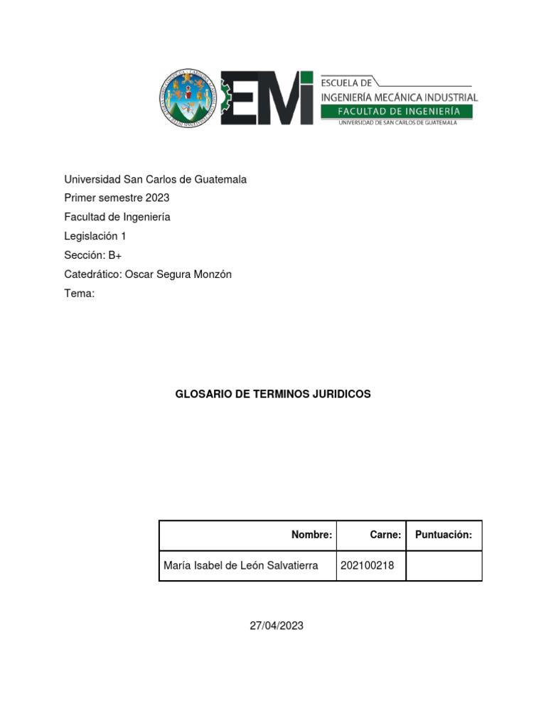 Glosario de Terminos Juridicos - 202100218 - María Isabel de León ...