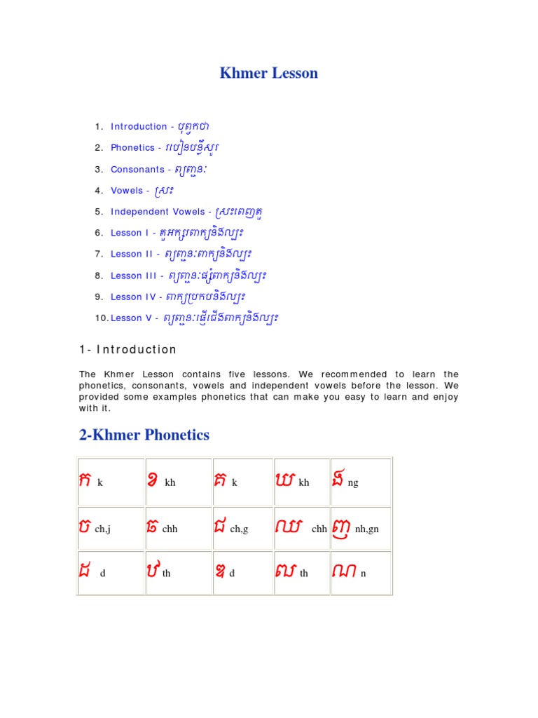 Khmer Independent Vowels