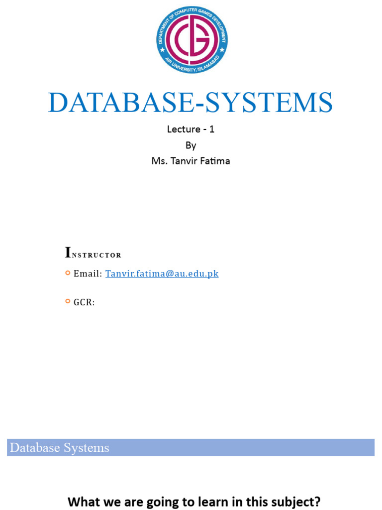1st Week Database Systems Pdf Databases Database Design
