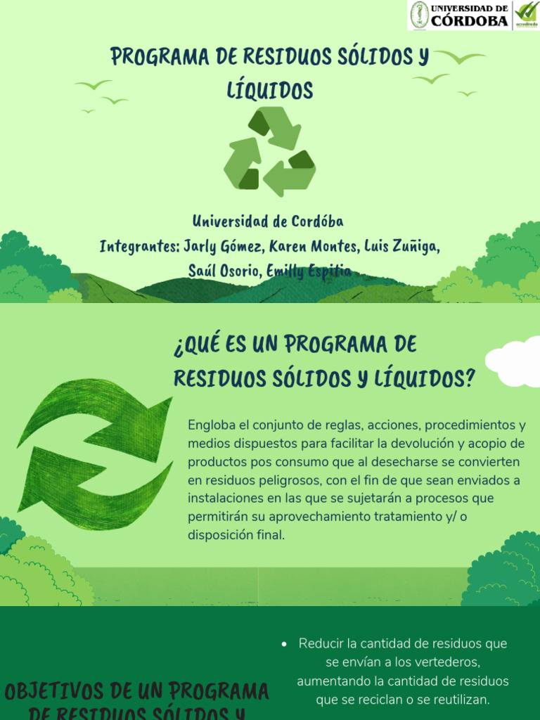 Programa de Residuos Sólidos y Líquidos | PDF | Residuos | Reciclaje
