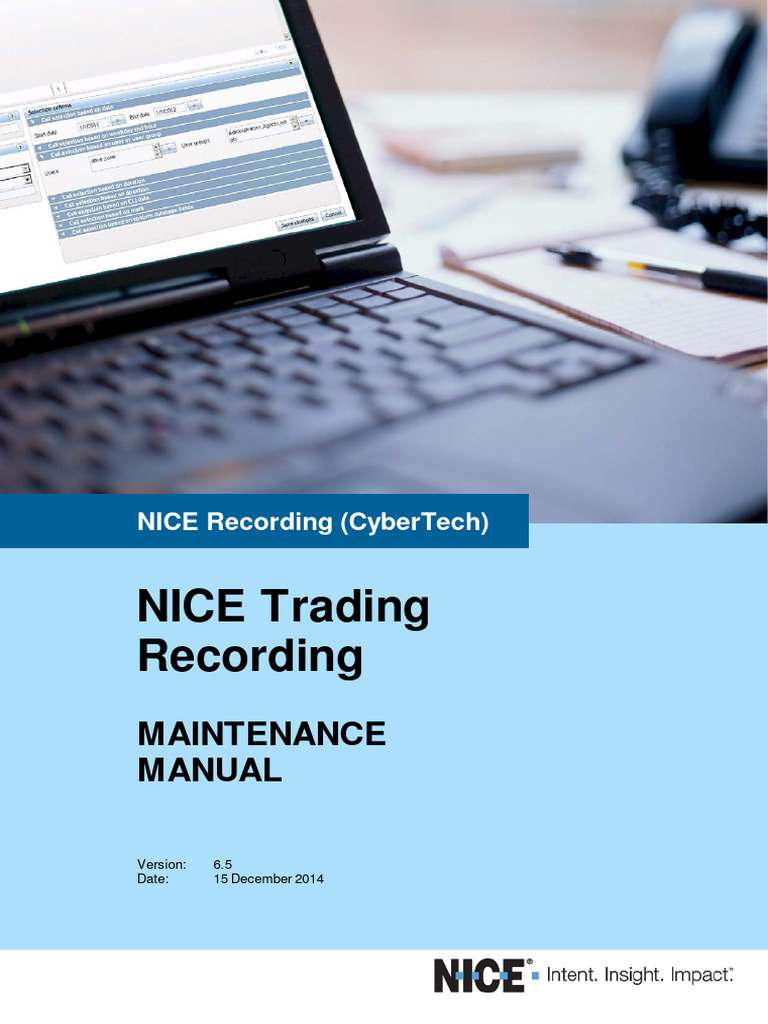 NICE Trading Recording 6.5 - Maintenance Manual | PDF | My Sql | Backup