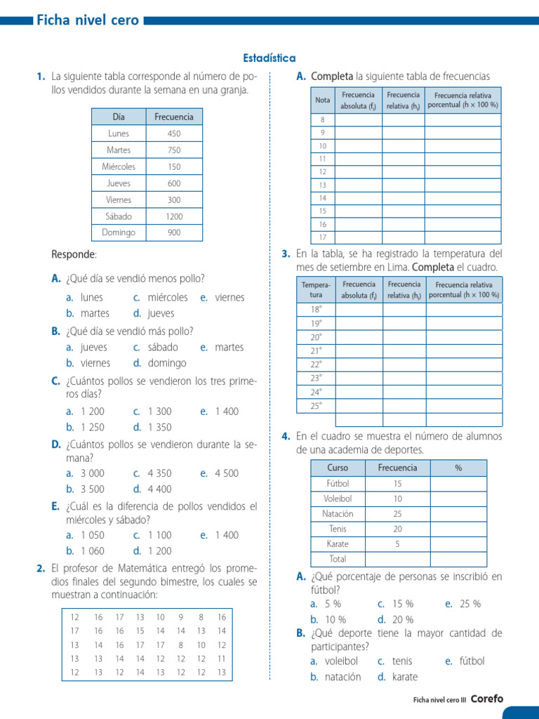 Ficha Nivel Cero 15 | PDF