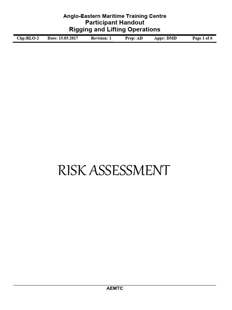 Chapt. 02 Risk Assessment | PDF | Crane (Machine) Chapt. 02 Risk Assessment | PDF | Crane (Machine)