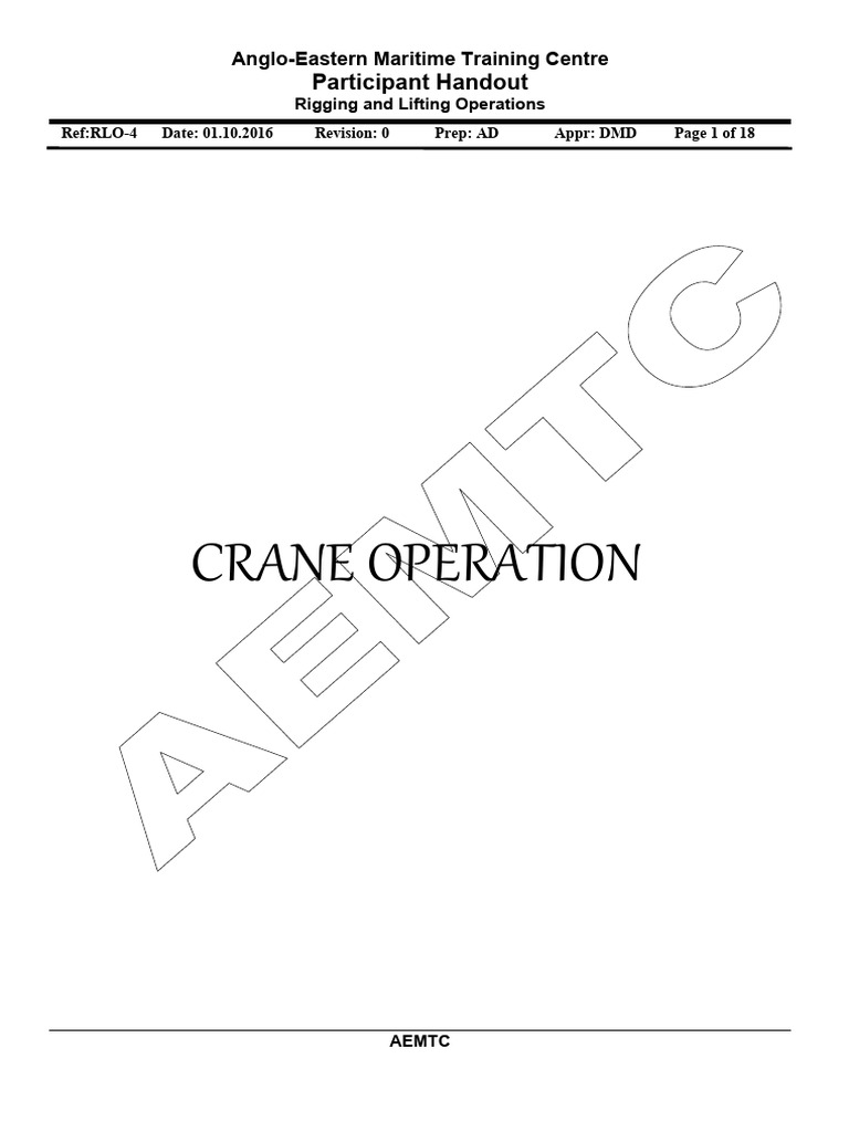 Chapt. 04 Crane Operation | PDF | Crane (Machine) | Rope