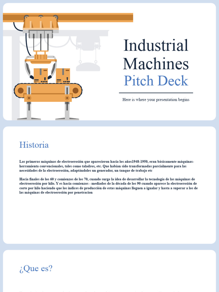Industrial Machines Pitch Deck by Slidesgo | PDF | Ciencia de los ...
