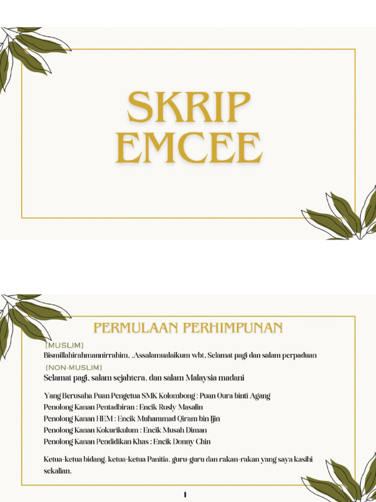 Skrip Emcee | PDF