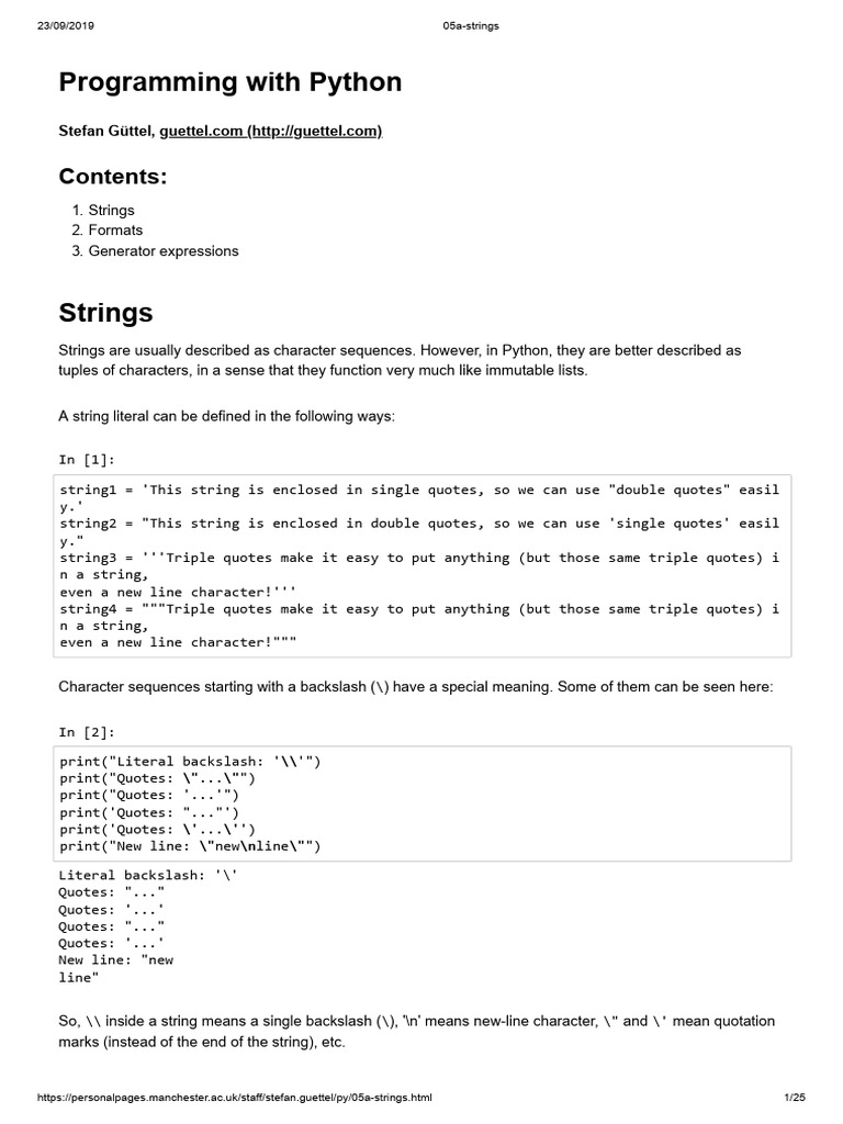 05a Strings | PDF | Regular Expression | String (Computer Science)