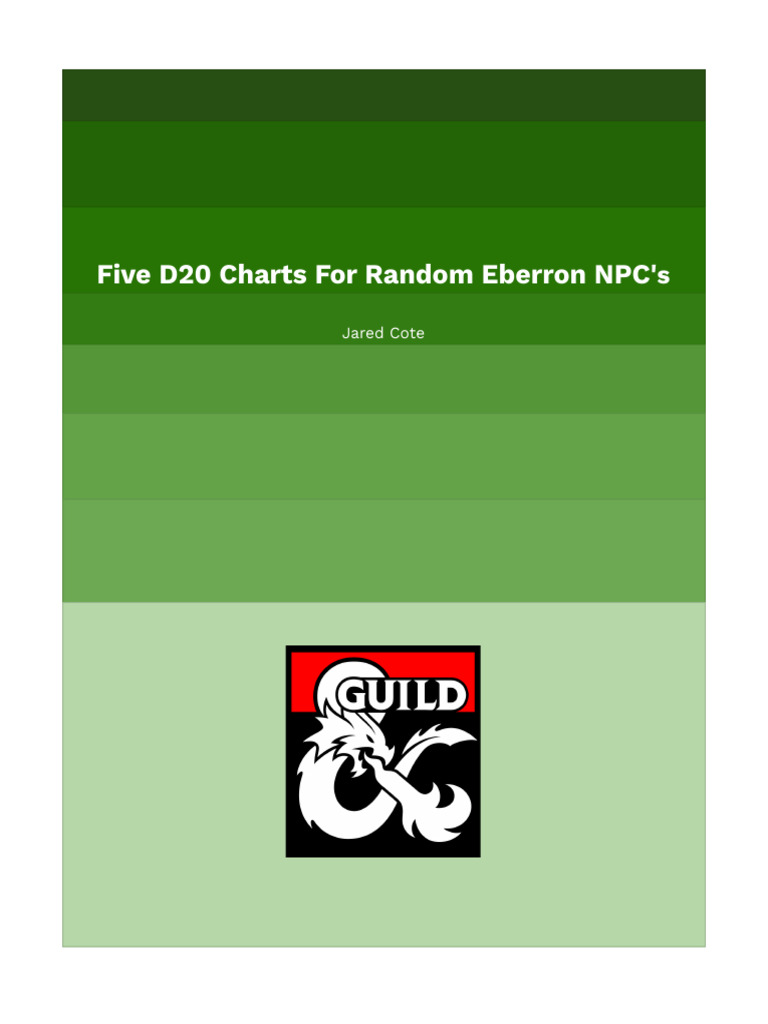 d20 Charts Eberron NPCs | PDF