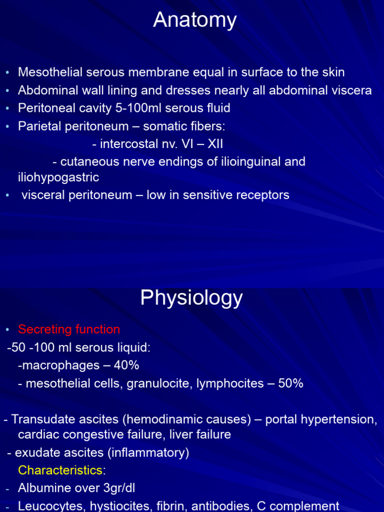 Peritonitis | PDF | Peritoneum | Inflammation