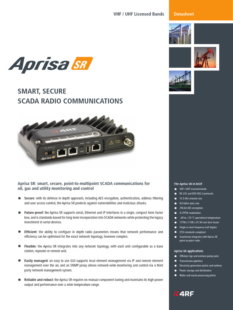 Aprisa SR Datasheet | Download Free PDF | Computer Network | Scada