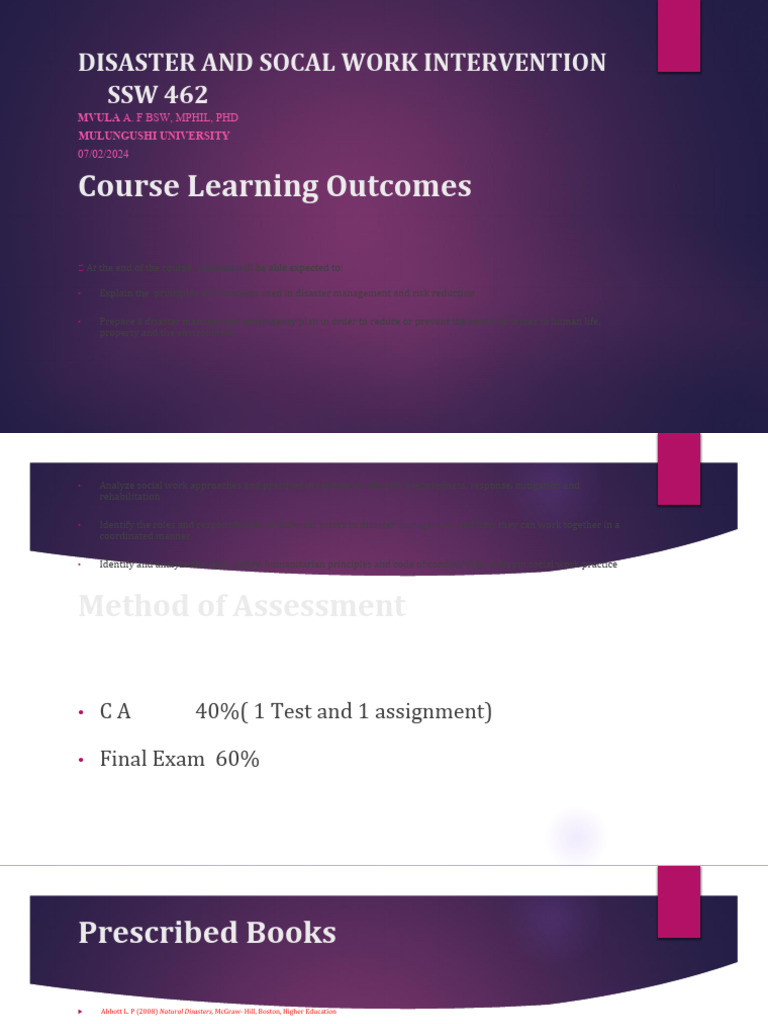 2.disaster and Socal Work Intervention Lecture 1 | PDF | Emergency ...