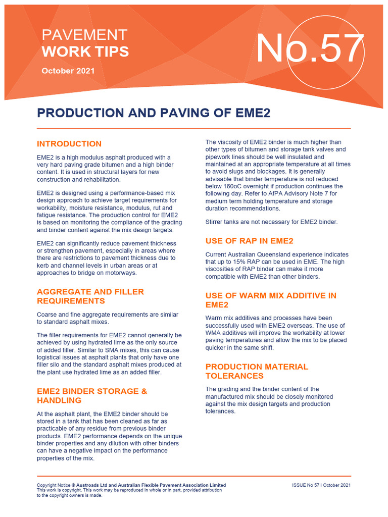 Work Tip 57 - Production_and_Paving_of_EME2 | Download Free PDF | Road ...
