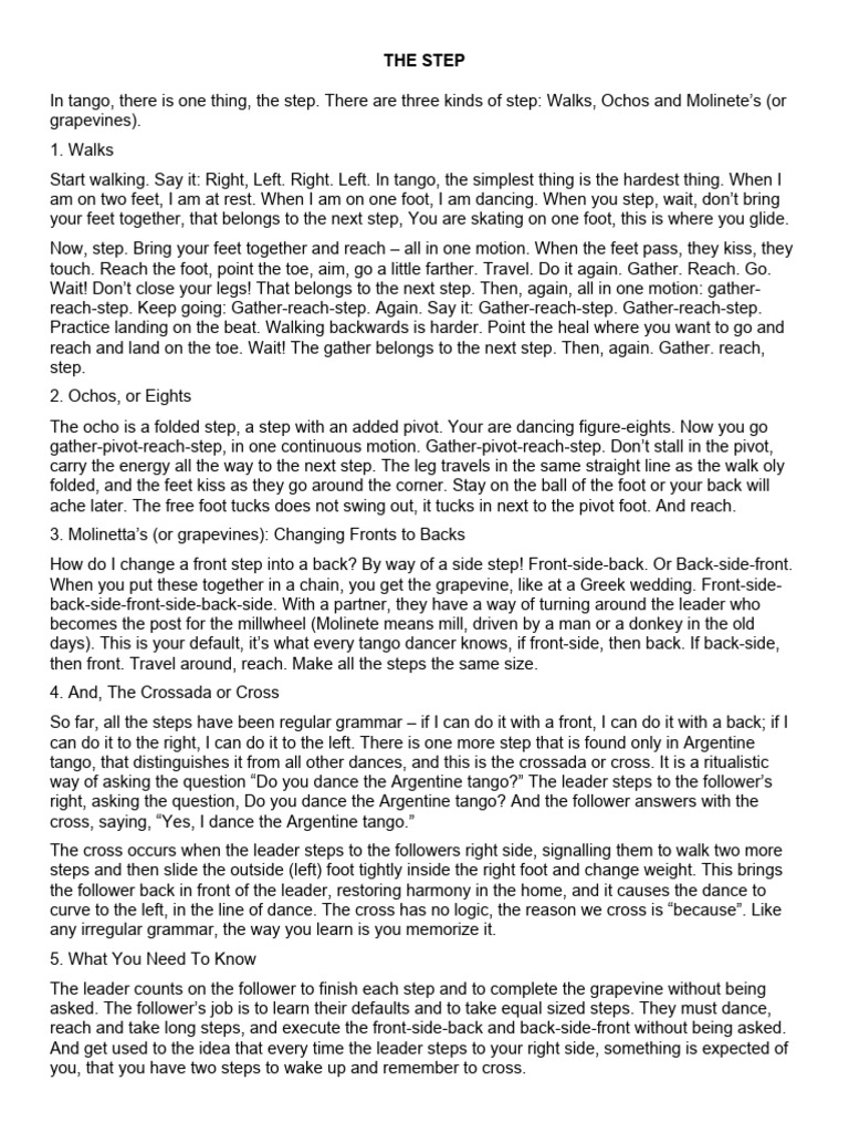 Tango Steps | PDF | Tango