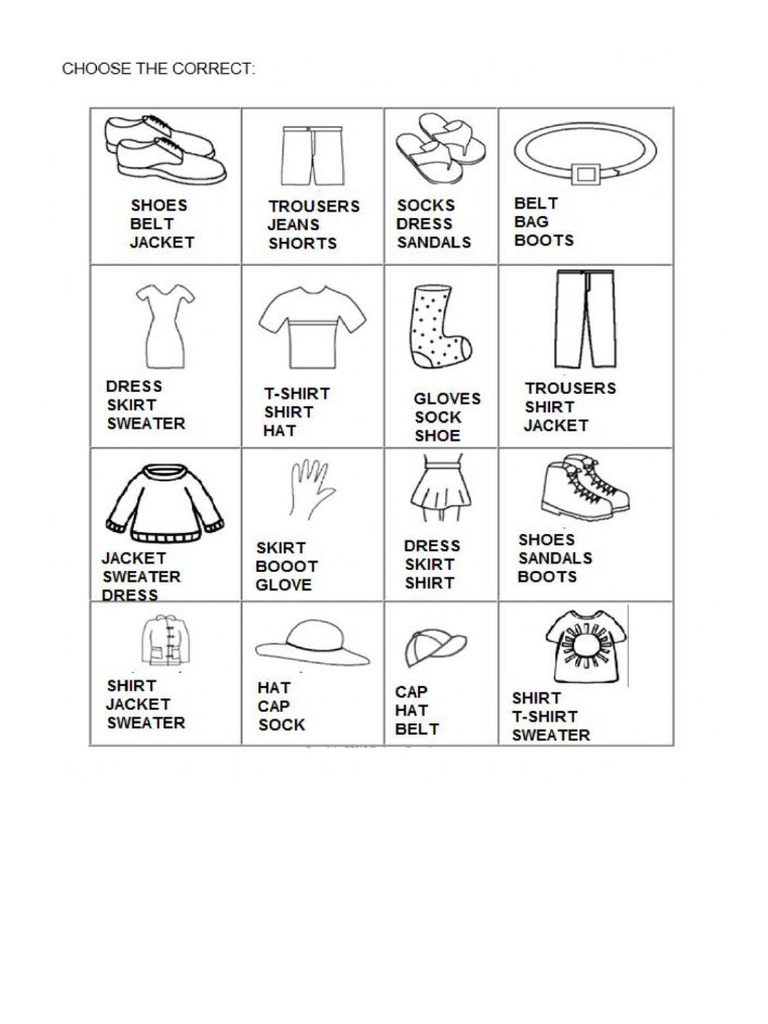 Clothes Exercises | PDF