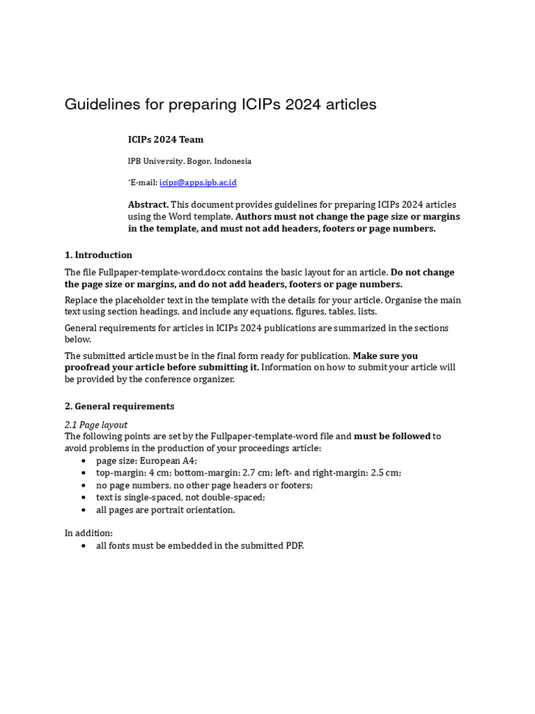 Fullpaper Template Guidelines | PDF | Computer File | Page Layout