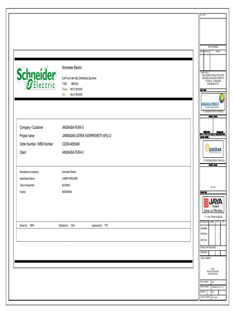 Single Line Diagram LVMDP NP54 | PDF | Teknologi & Rekayasa