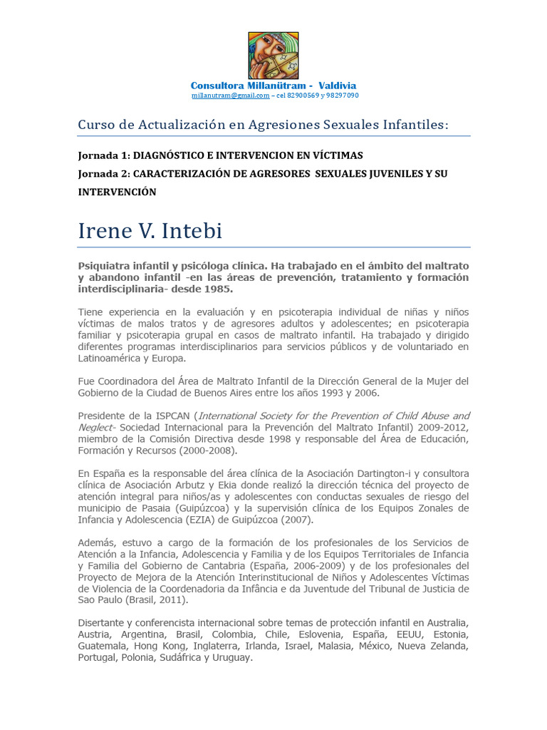 Curriculum Relatora 1 | PDF | Abuso infantil | Agresión