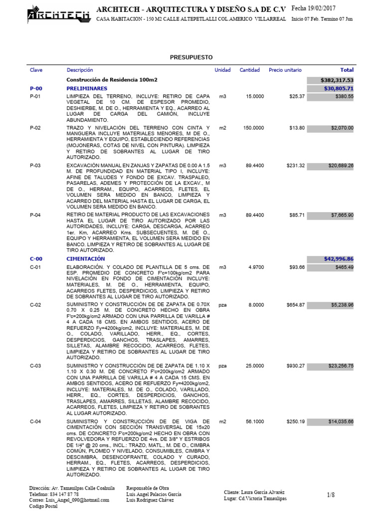 CATALOGO CASA HABITACIÓN-150m2 | PDF | Hormigón | Ingeniería de Edificación