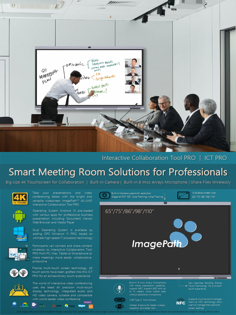 Specification ImagePath Interactive Collaboration Tool PRO Series | PDF | Wi Fi | Tablet Computer