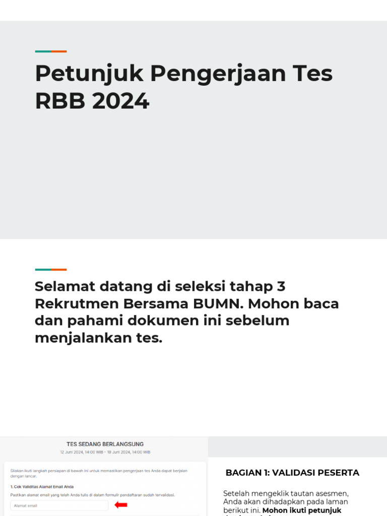 Petunjuk Pengerjaan Tes RBB 2024 | PDF | Komputer