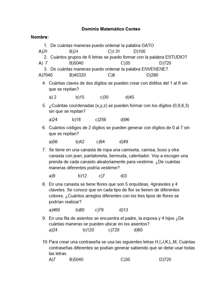 Dominio Conteo | PDF