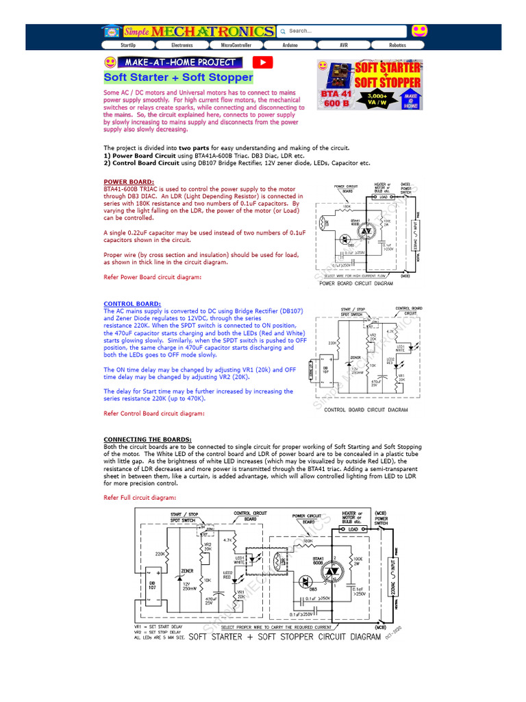 SoftStarterStopper - SimpleMechatronics - Simple MECHATRONICS | PDF | Rectifier | Electrical Network