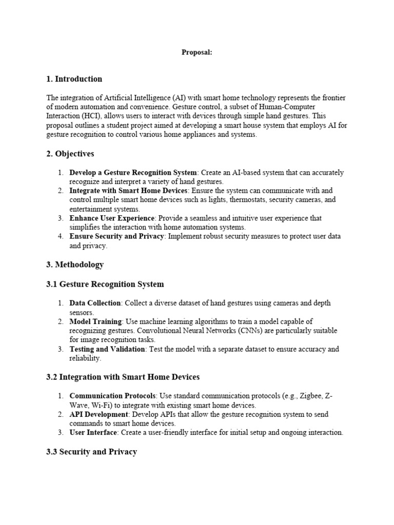 Proposal | PDF | Home Automation | Artificial Intelligence