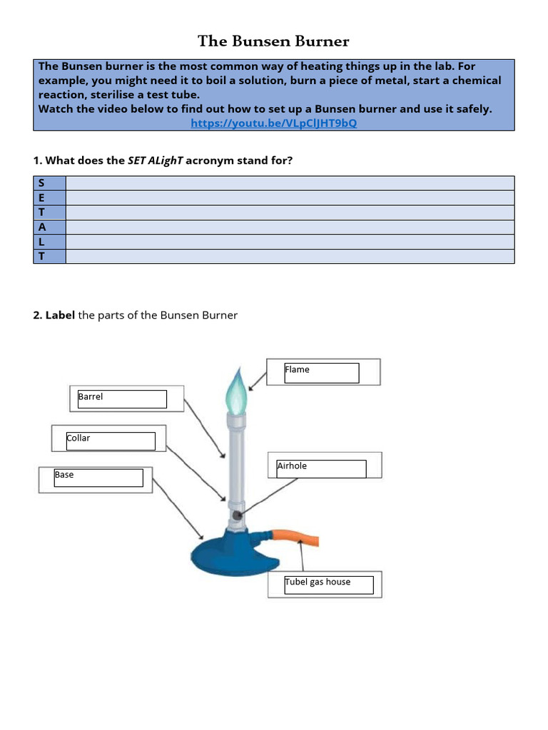The Bunsen Burner | PDF | Chemical Processes