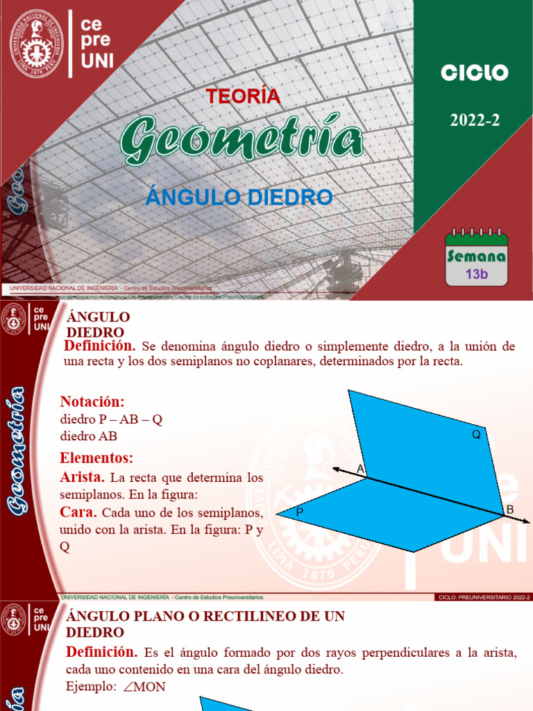 Semana 13b Ángulo Diedro y Ángulos Poliedros Teoría 2021 | PDF ...