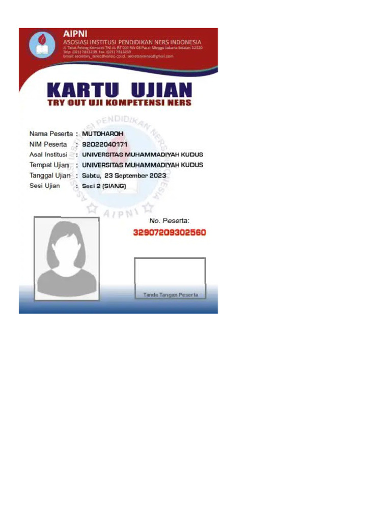 Kartu Ujian Ukom | PDF