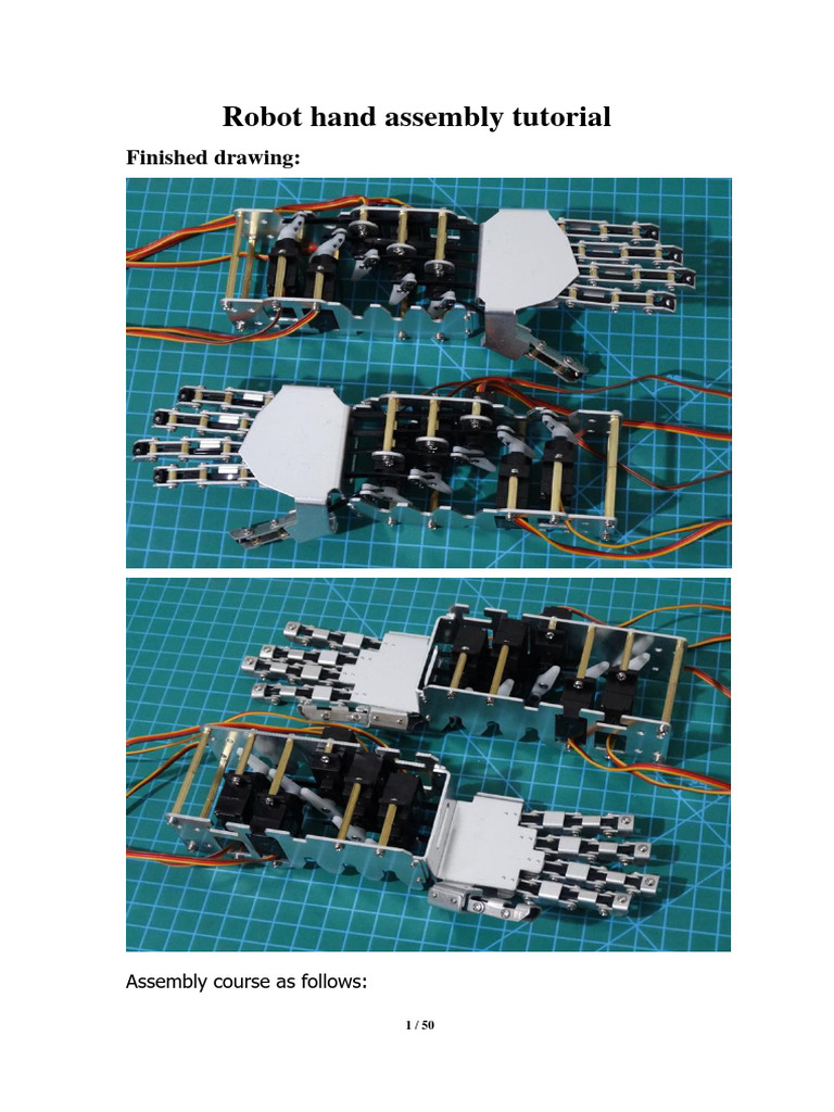 5 Micro Servo Finger Assembly Tutorial V5.0 | PDF | Screw | Gear