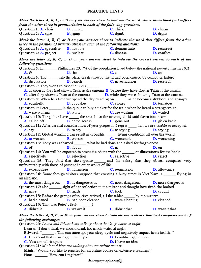 Practice Test 3 | PDF | Social Media | Popular Culture & Media Studies