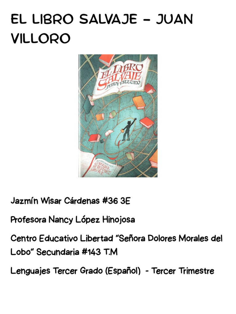 El Libro Salvaje de Juan Villoro: Resumen | PDF | Conocimiento