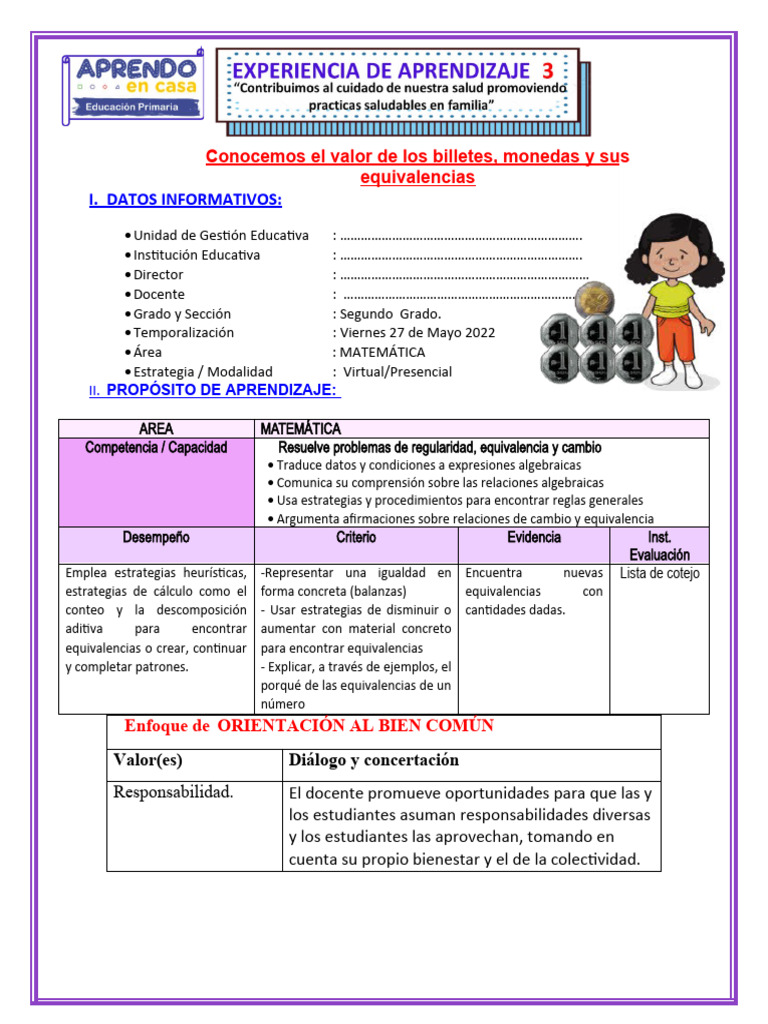 SESION DE APRENDIZAJE MATEMATICA 27 de MAYO - SEGUNDO GRADO | PDF ...