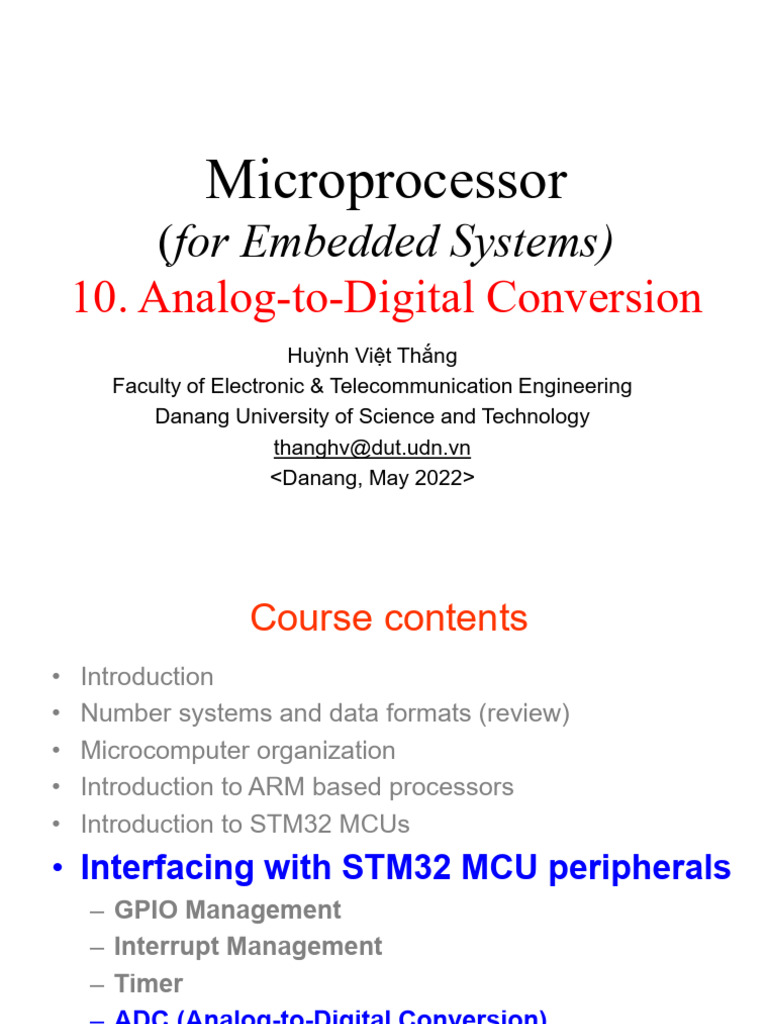 MicroprocessorHVT2019 Lec10 STM32 ADC With Example | PDF