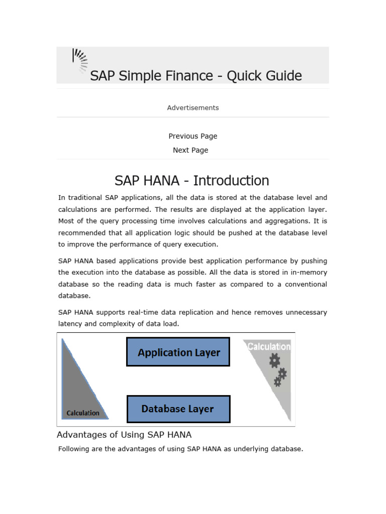 SAP Simple Finance - Quick Guide | PDF | Replication (Computing ...