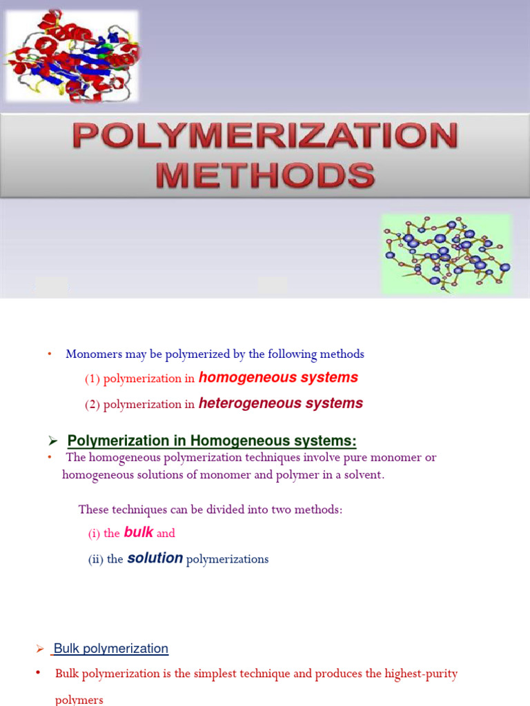 Polymerization Techniques | PDF | Polymerization | Emulsion