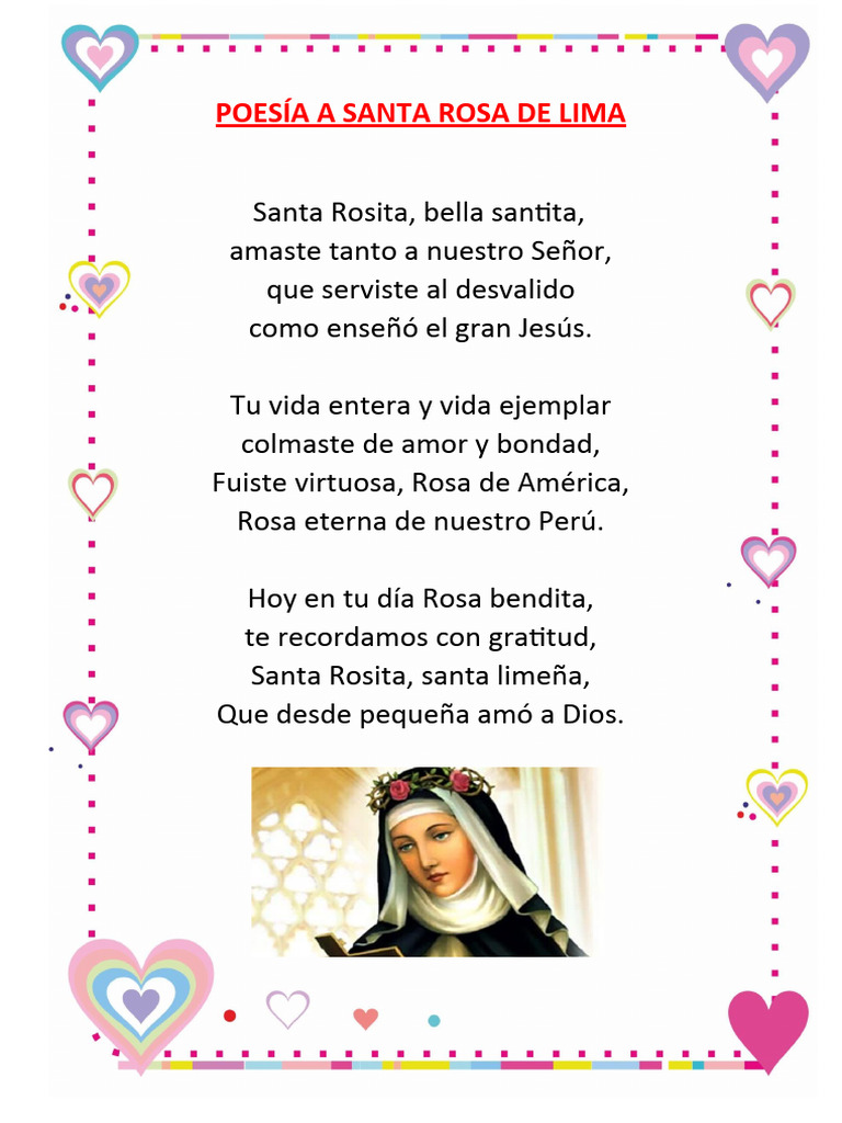 Poesía A Santa Rosa de Lima | PDF
