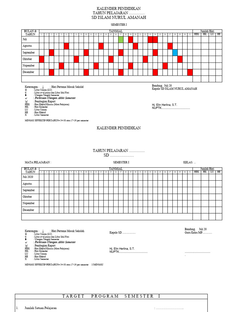 FORMAT KALENDER PENDIDIKAN LANDSCPE TERBARU (1) | PDF