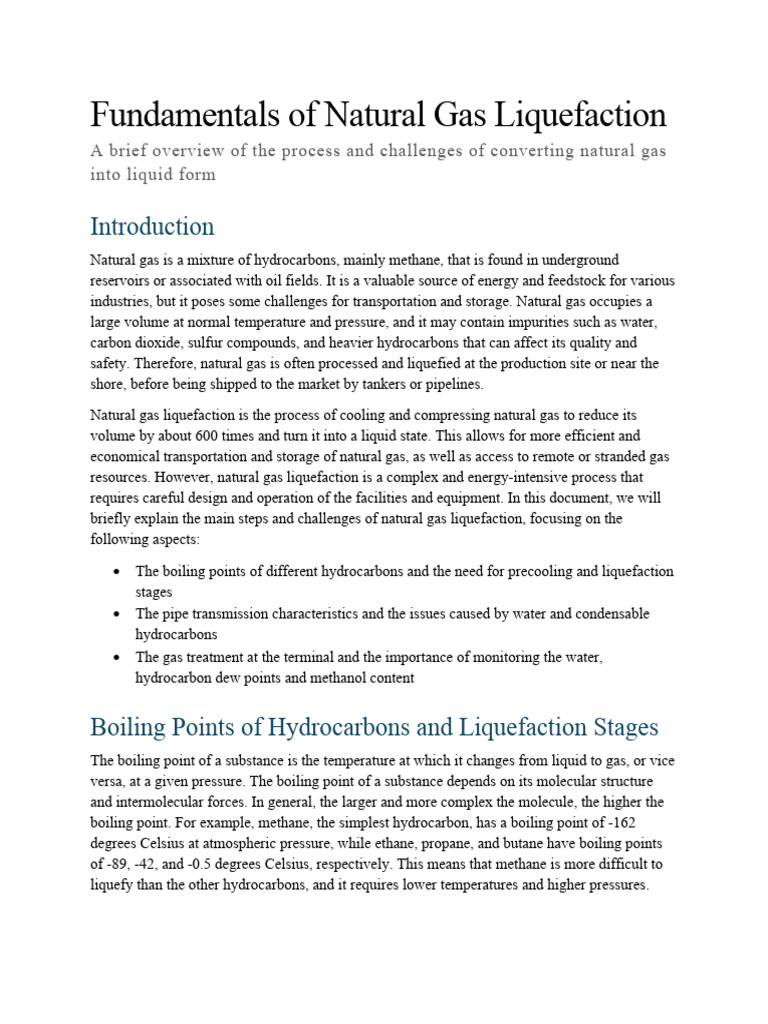 Fundamentals of Natural Gas Liquefaction | PDF | Natural Gas | Liquefied Natural Gas
