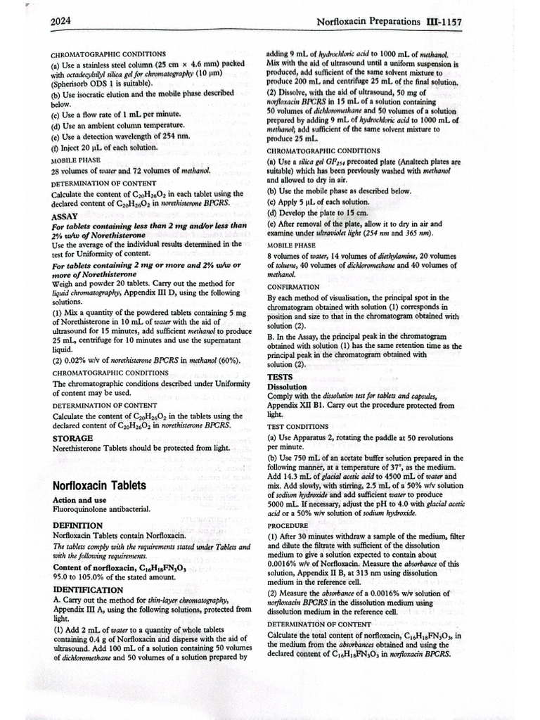 Norfloxacin Tablets | PDF