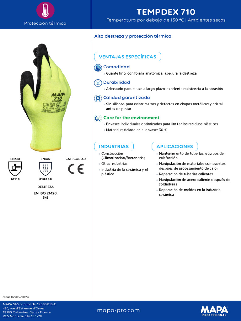 MAPA DataSheet TempDex 710 MX Es | PDF | Sector secundario de la ...
